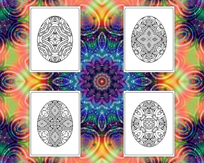 38 Mandala Easter Egg Coloring Pages, Intricate Egg Designs for Kids ...
