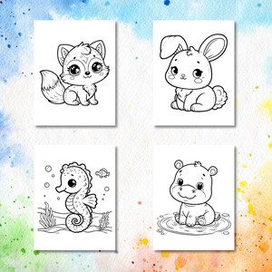 26 Cute Baby Animal Coloring Pages, Fun Printables for Kids, Relaxing ...