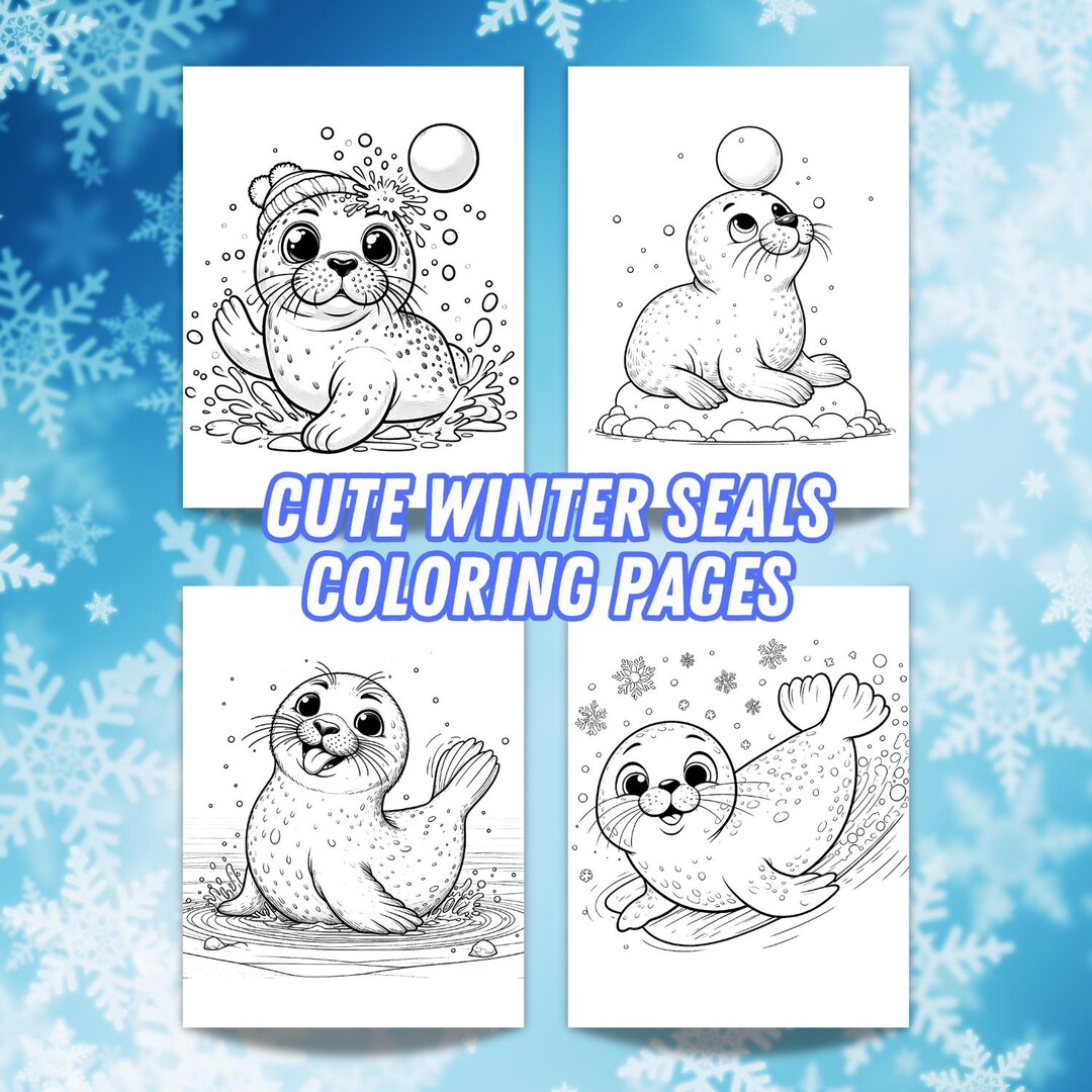 25 Winter Seal Coloring Pages Printable Animal Art for Kids & Adults ...