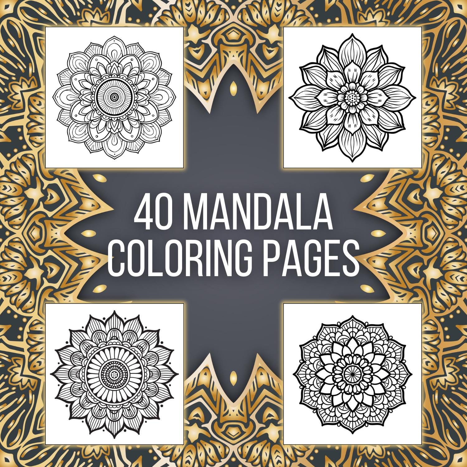 40 Mandala Coloring Pages, Relaxing Printable Art, Mindful Activity for ...