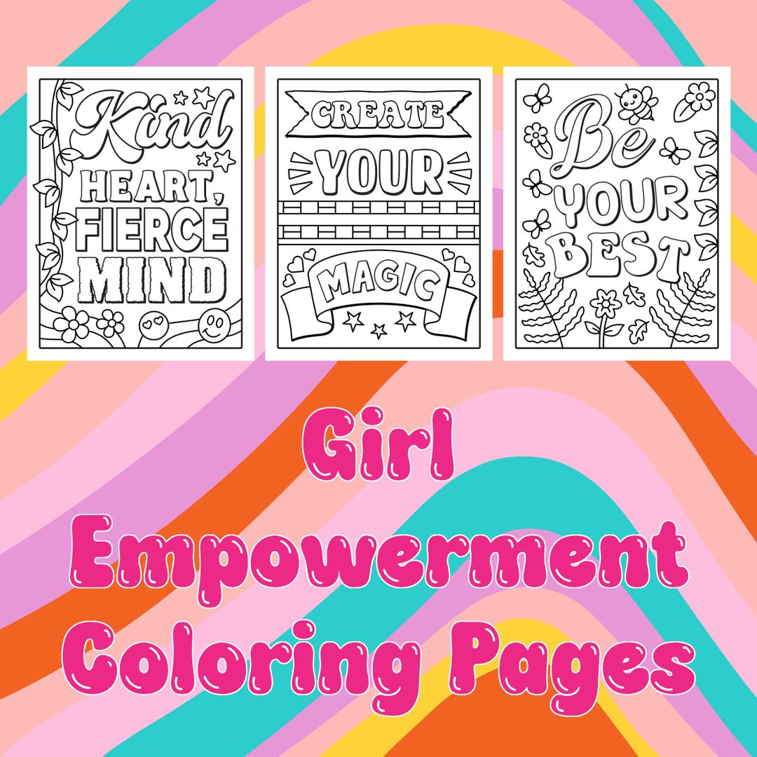 Girl Empowerment Coloring Pages: Positive Affirmations (digital ...