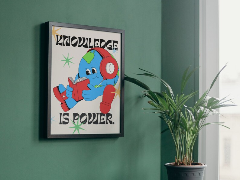 Knowledge is Power Poster Motivational Wall Art Motivational Poster ...