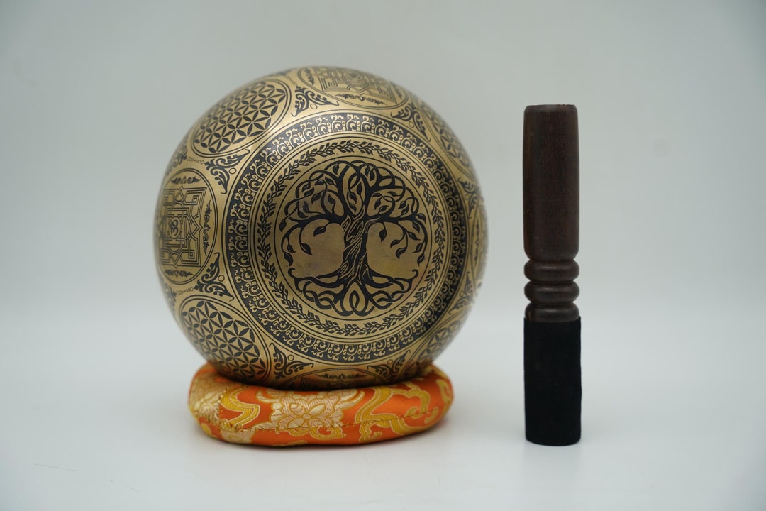 Handmade Tree of Life Singing Bowl: Sound Therapy, Yoga, Meditation - Etsy