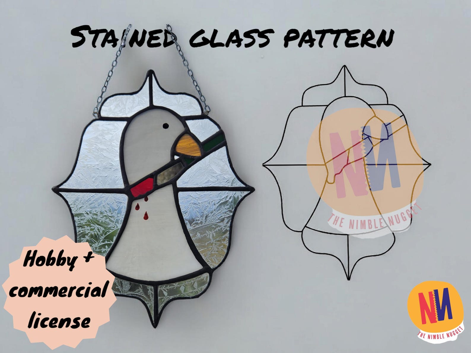 Silly Goose Stained Glass Pattern hobby & Commercial License - Etsy
