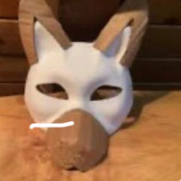 White Therian Mask Base - Etsy UK