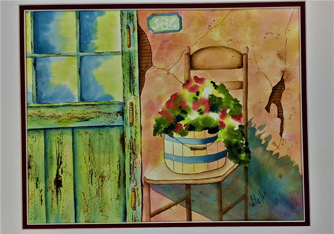 Welcome Home Old Door Watercolor - Etsy