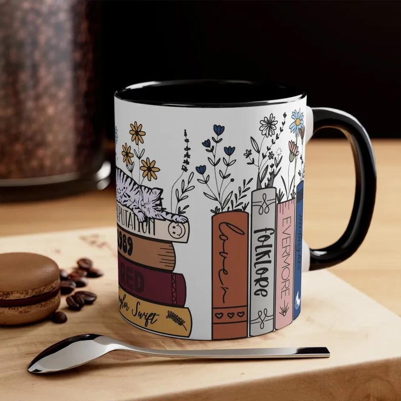 TS Inspired Book & Cat Mug the Albums the Eras - Etsy