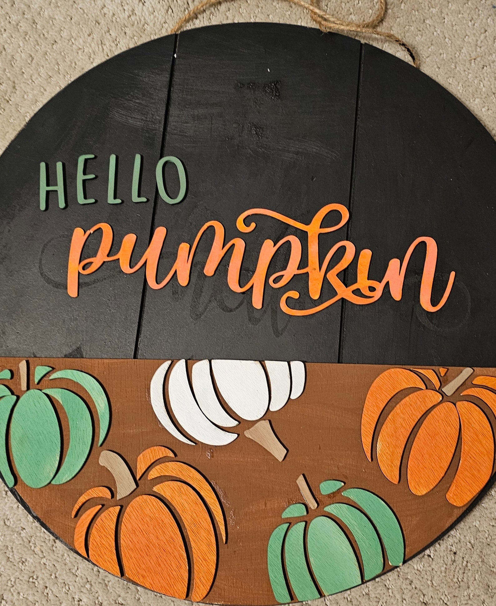 Hello Pumpkin Fall Welcome Sign Door Hanger Fall Porch Decor Autumn ...