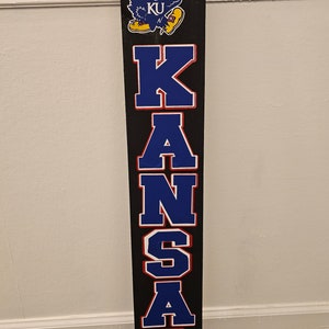 KU Porch Leaners Welcome Sign Jayhawks Porch Decor Indoors Outdoors 2 ...
