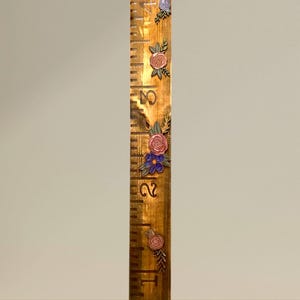 Floral Wooden Growth Chart: Laser Engraved Flowers, Resin Inlay - Etsy