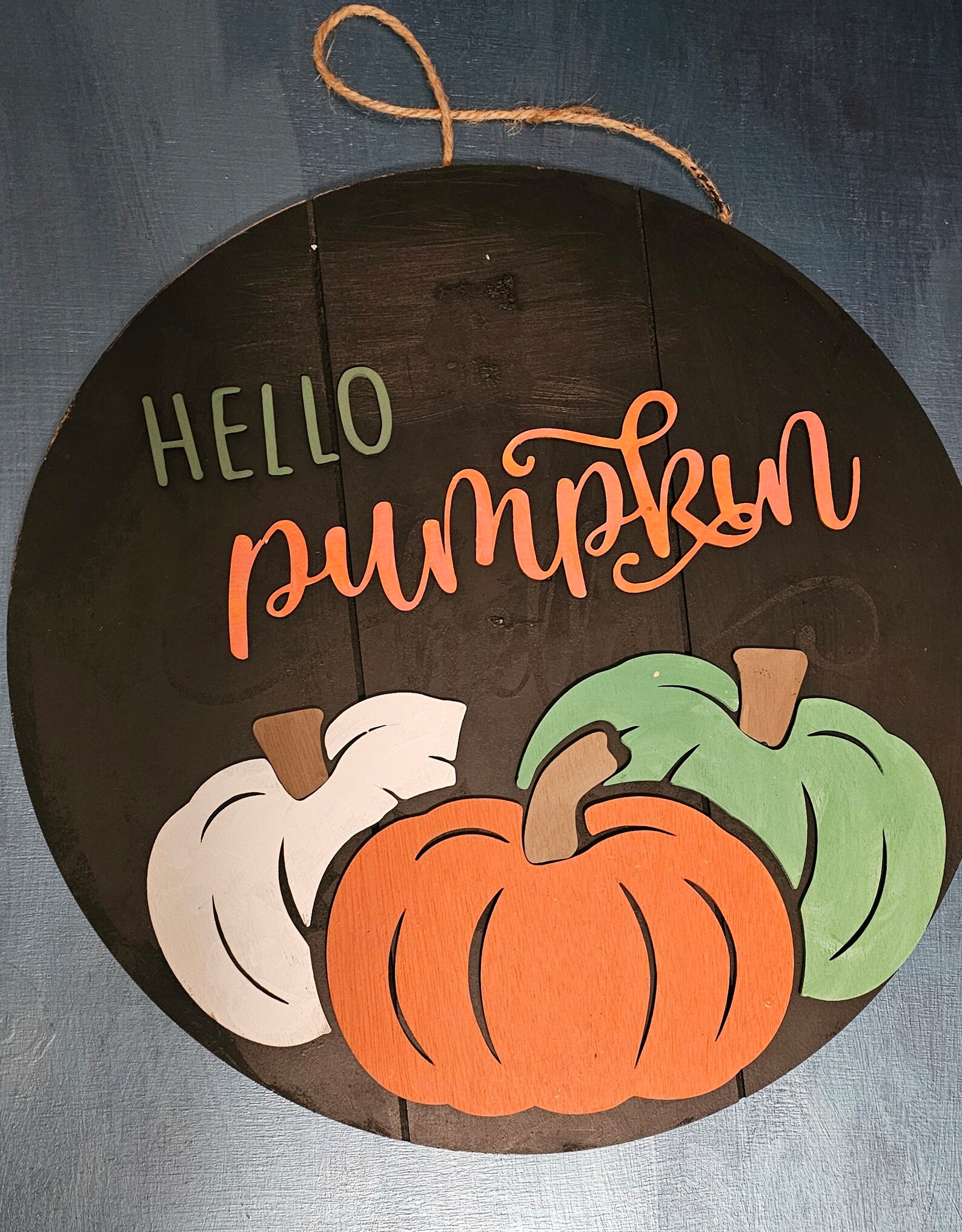 Hello Pumpkin Fall Welcome Sign Door Hanger Fall Porch Decor Autumn ...