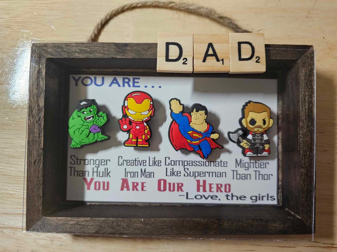Marvel Shadow Box Father's Day Idea With Personalization Options - Etsy