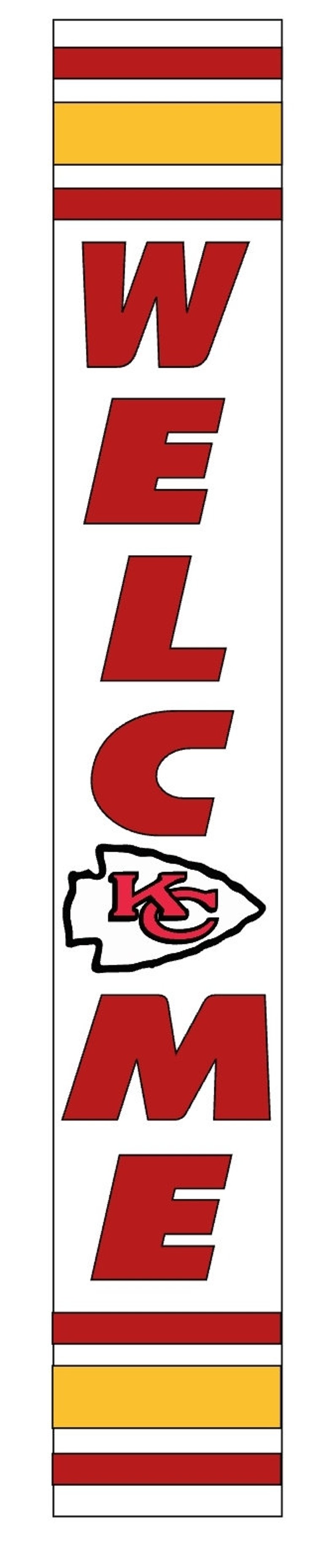 KC Chiefs Porch Welcome Sign Leaner 7 Design Options and 3 Sizes - Etsy