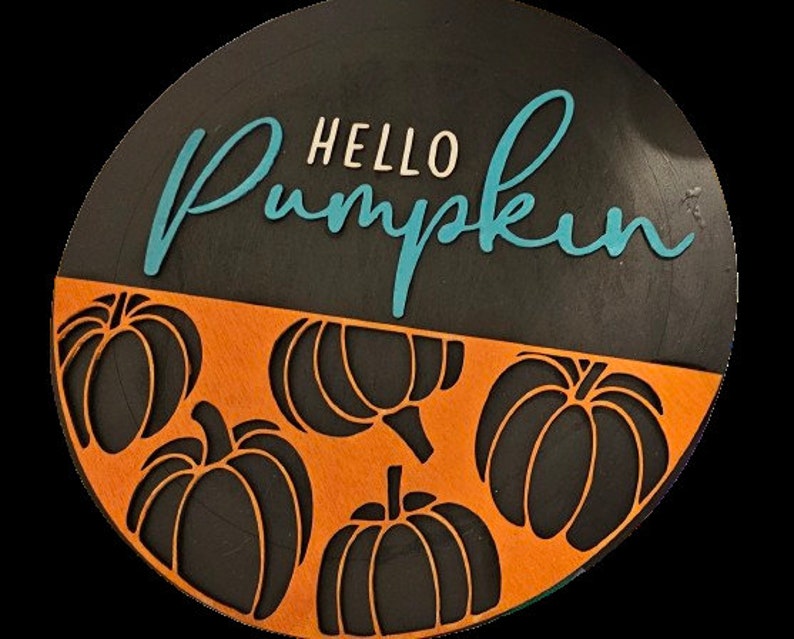 Hello Pumpkin Fall Welcome Sign Door Hanger Fall Porch Decor Autumn ...