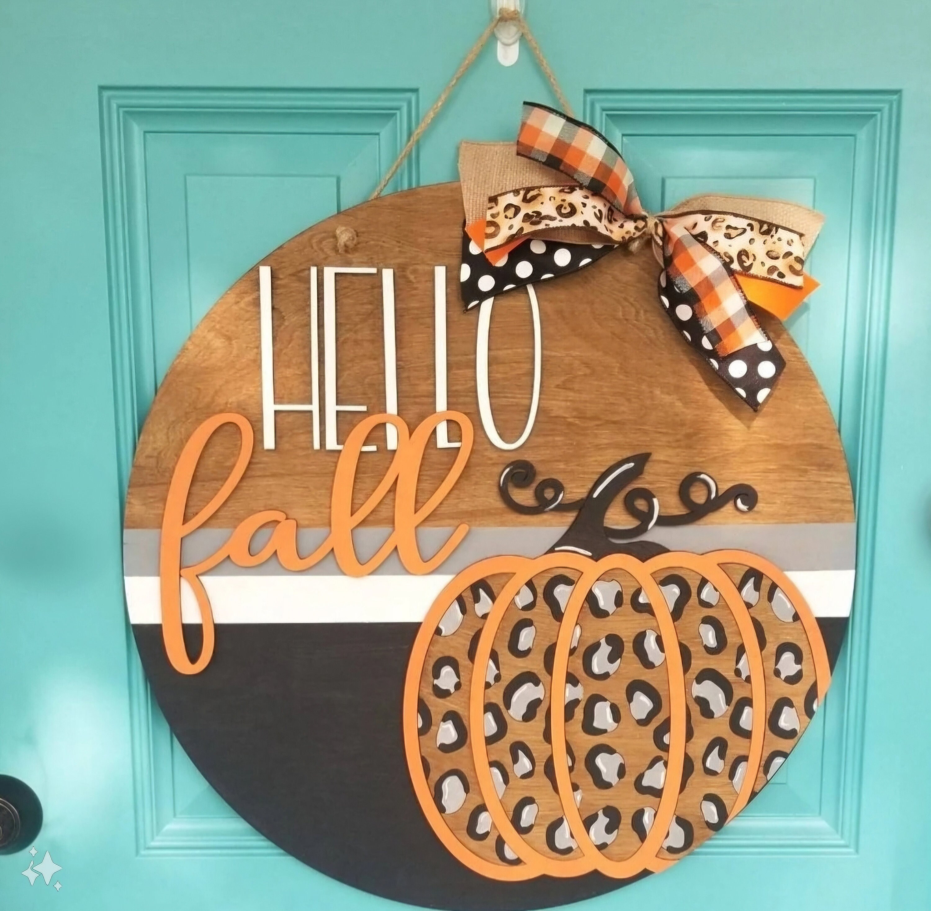 Hello Pumpkin Fall Welcome Sign Door Hanger Fall Porch Decor Autumn ...