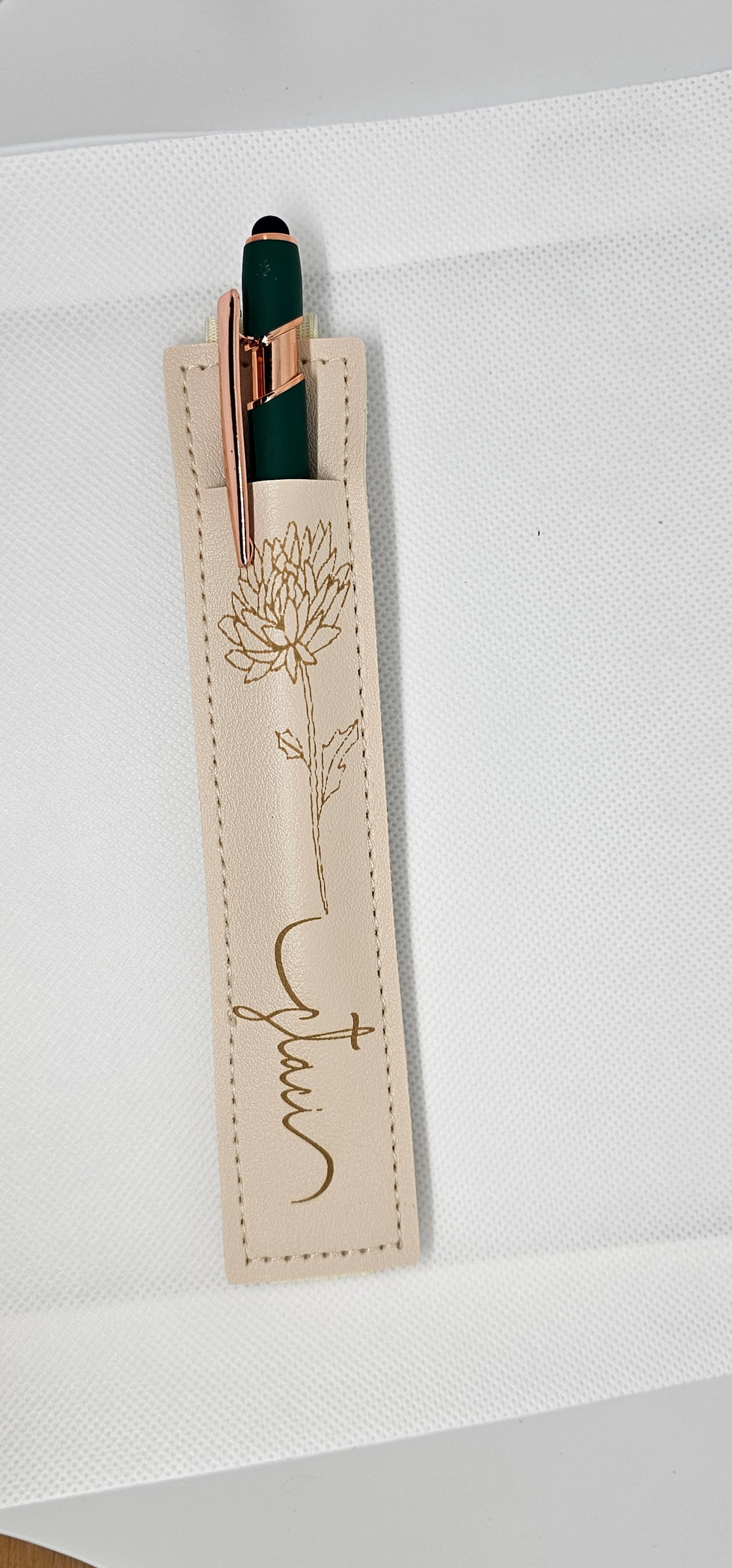 Personalized Faux Leather Stylus Holder: Tablet Pen Holder With Elastic ...