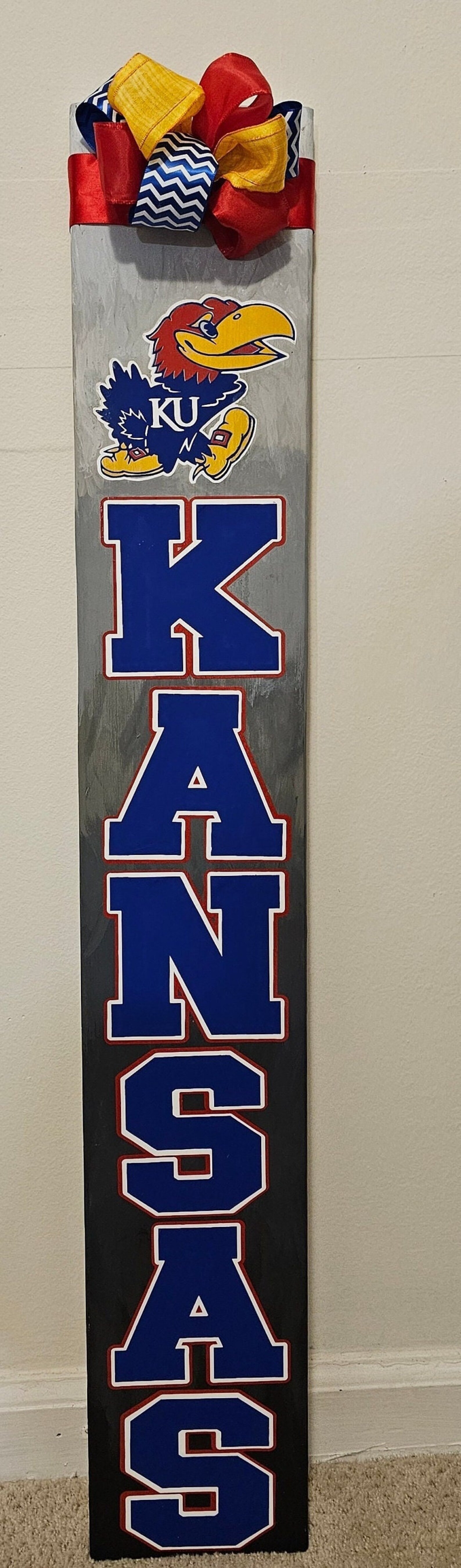 KU Porch Leaners Welcome Sign Jayhawks Porch Decor Indoors Outdoors 2 ...