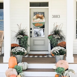 Hello Pumpkin Fall Welcome Sign Door Hanger Fall Porch Decor Autumn ...