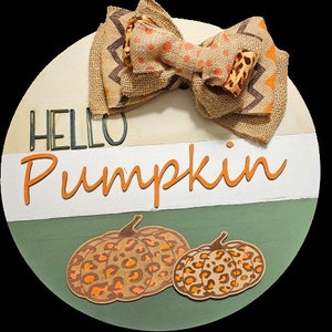 Hello Pumpkin Fall Welcome Sign Door Hanger Fall Porch Decor Autumn ...