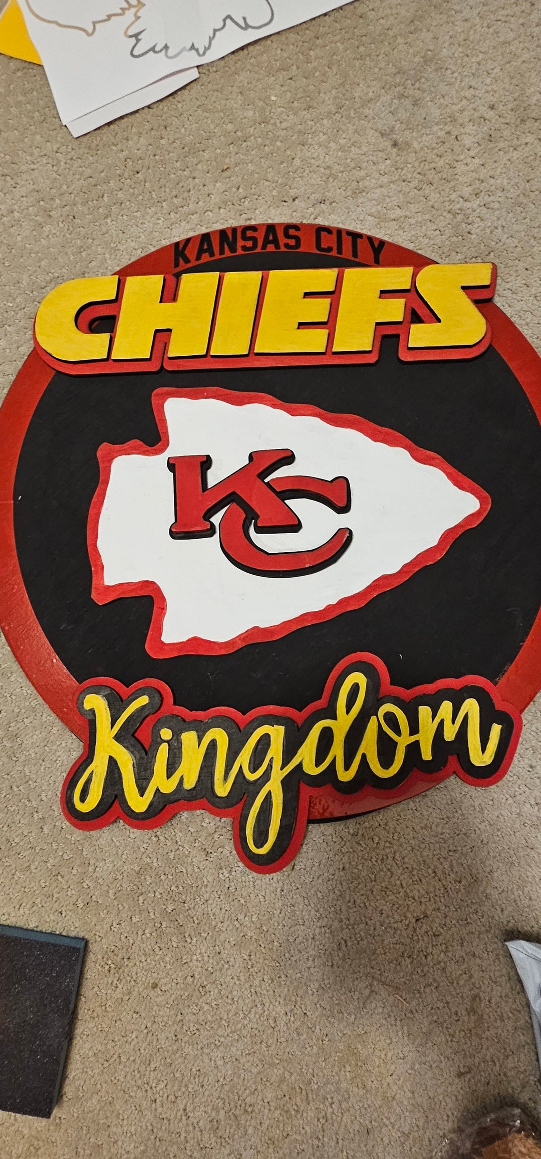 Kansas City Chiefs Hanging Sign Wall or Door Custom Wooden Piece Gift ...