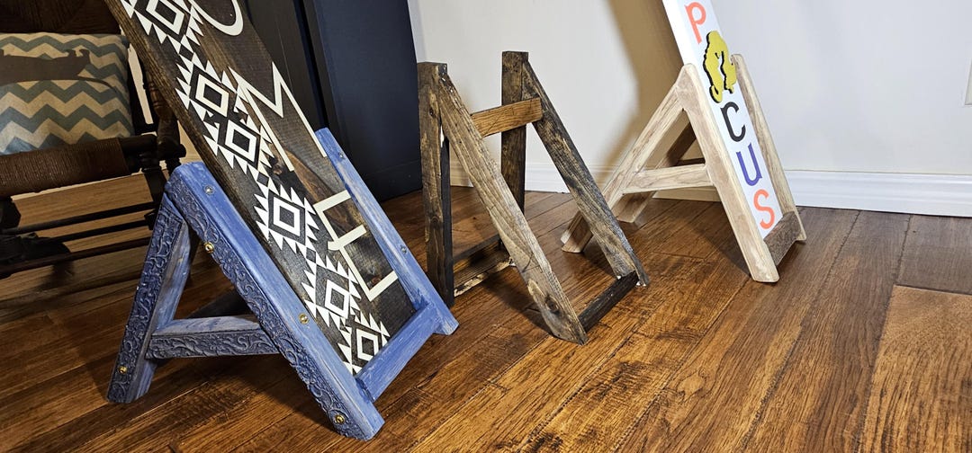 Premium Wood Stand, Sign Stand, Porch Leaner Stand, Welcome Sign Stand ...