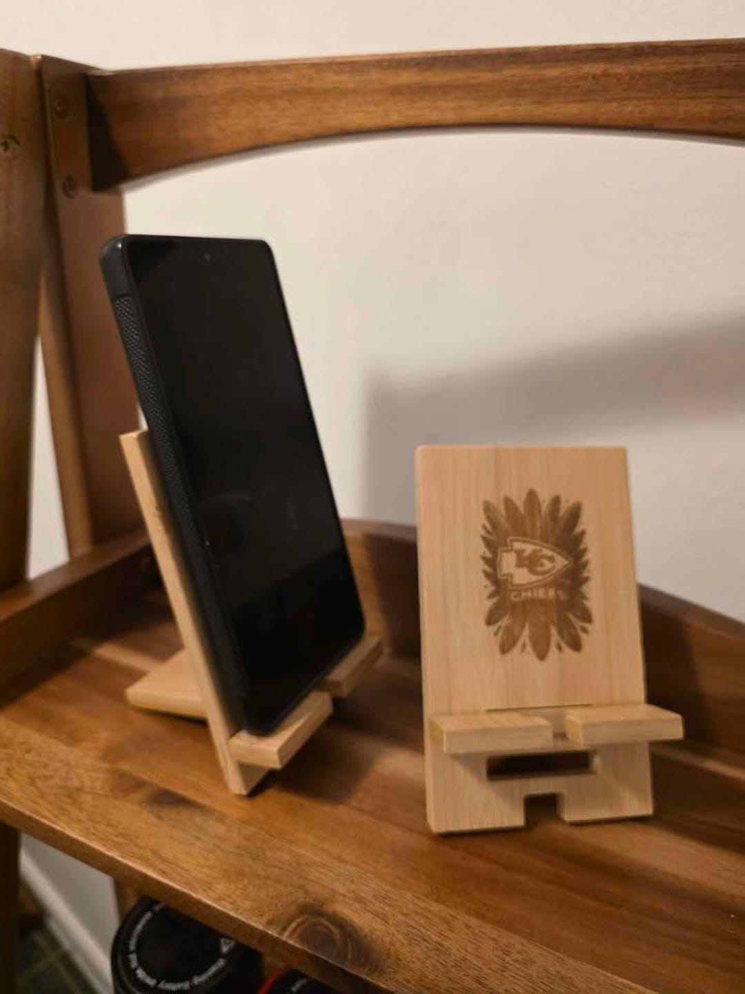Phone Stand Your Logo or Monogram Engraved Into a Bamboo, Personalized ...