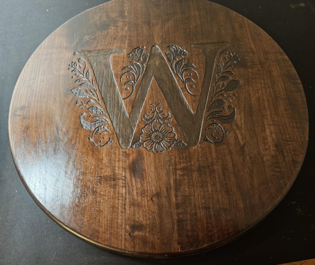 Custom Lazy Susan on Premium Wood, Unique Design Engraved Personalized ...