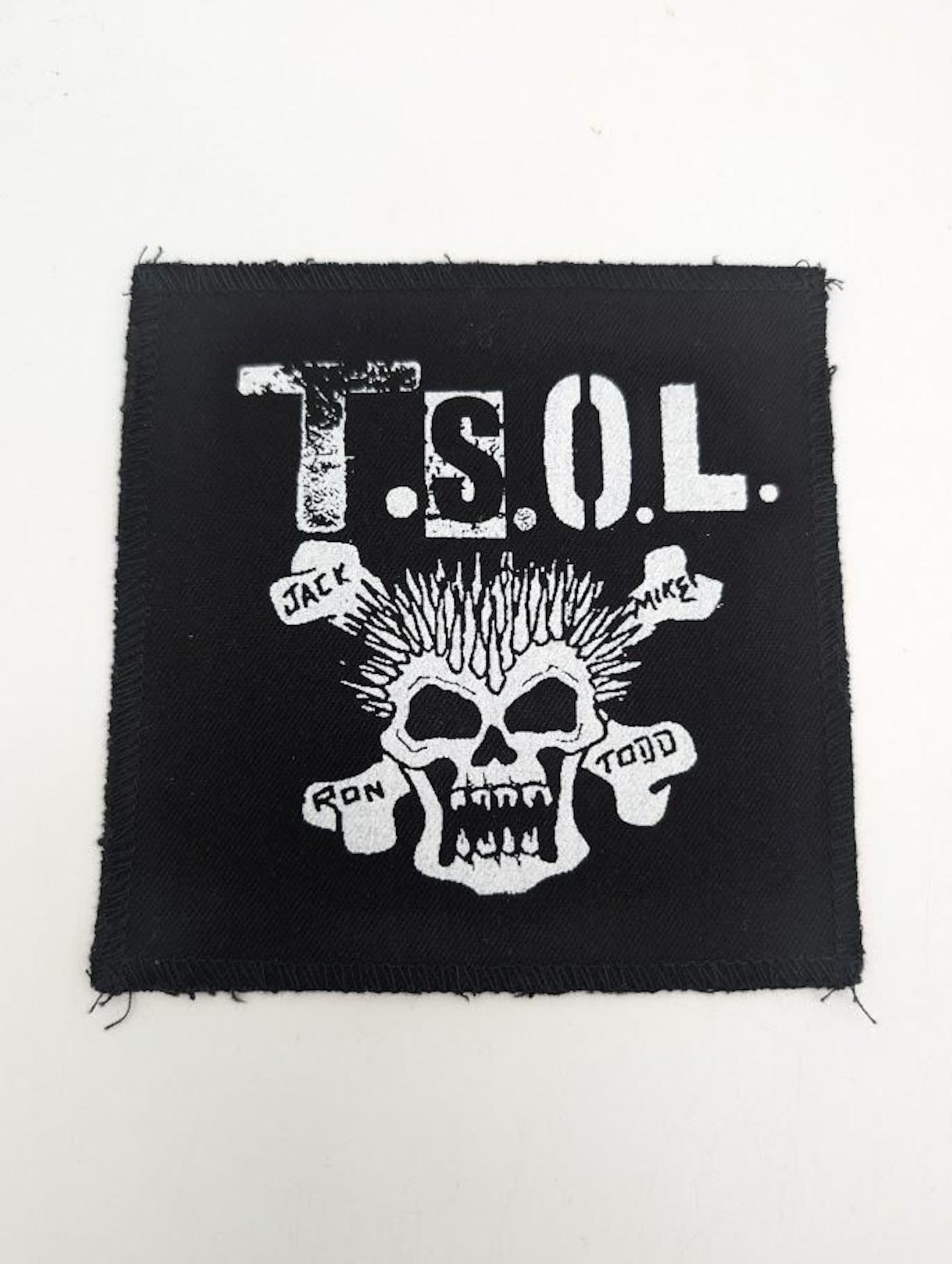 TSOL Patch - Skull and Bones Names / Screen Printed Sew on Canvas ...