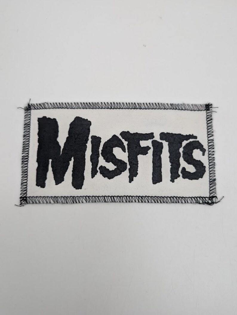 Misfits Patch – Black Logo on White/screen Print/horror Punk Sew on ...