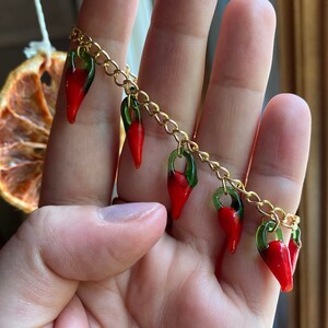 Chili Pepper Gold Charm Bracelet - Etsy