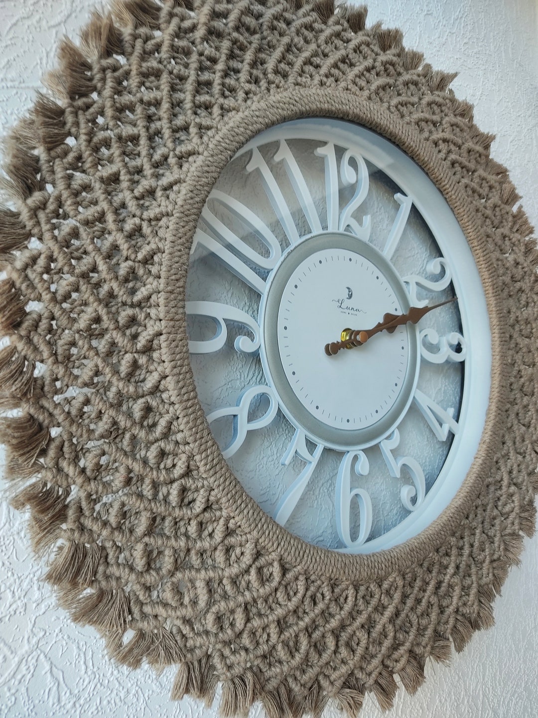 Wall Clock, Handmade Wall Clocks, Macrame Technique - Etsy