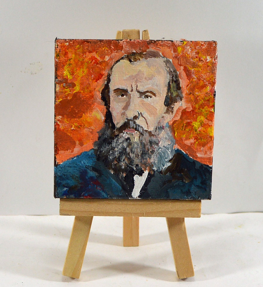 Painting Art & Collectibles Acrylic Fyodor Dostoyevsky Portrait Mini ...