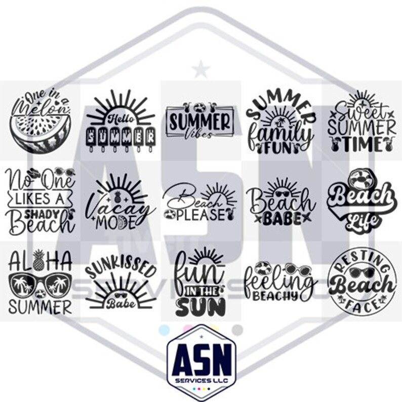 15 Custom Summer Digital Files Bundle - Perfect for Your Summer ...