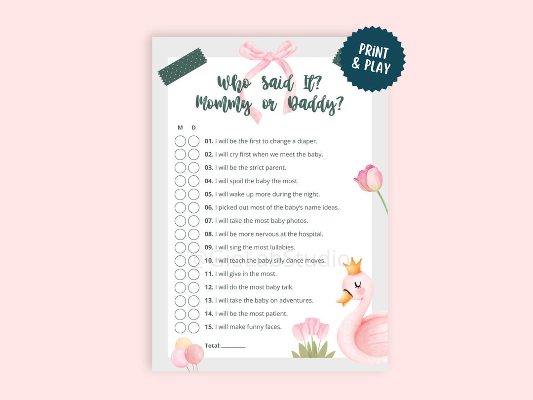 Baby Shower Game | Mommy or Daddy Game | Mom to be | Ice Breaker Game ...