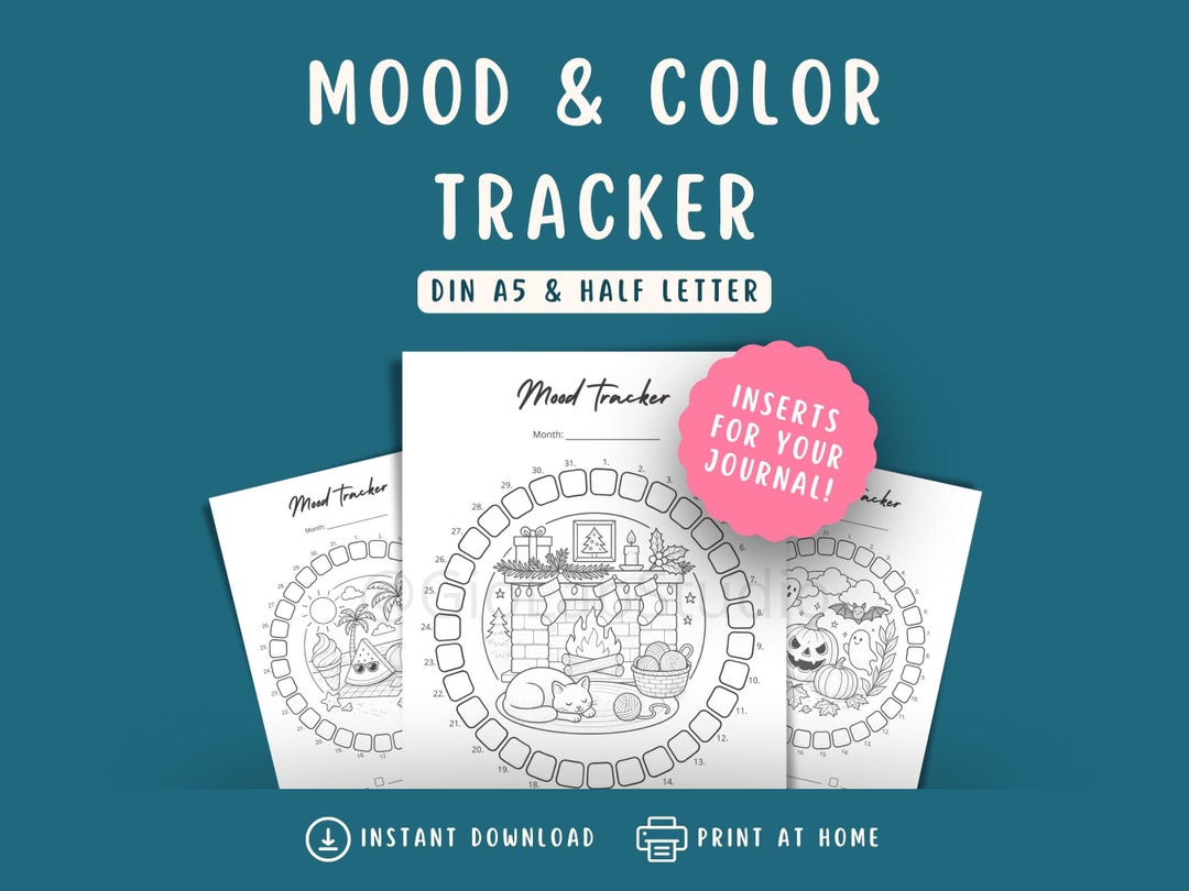 Mood & Color Tracker | Printable Color Therapy | Daily Self Care ...