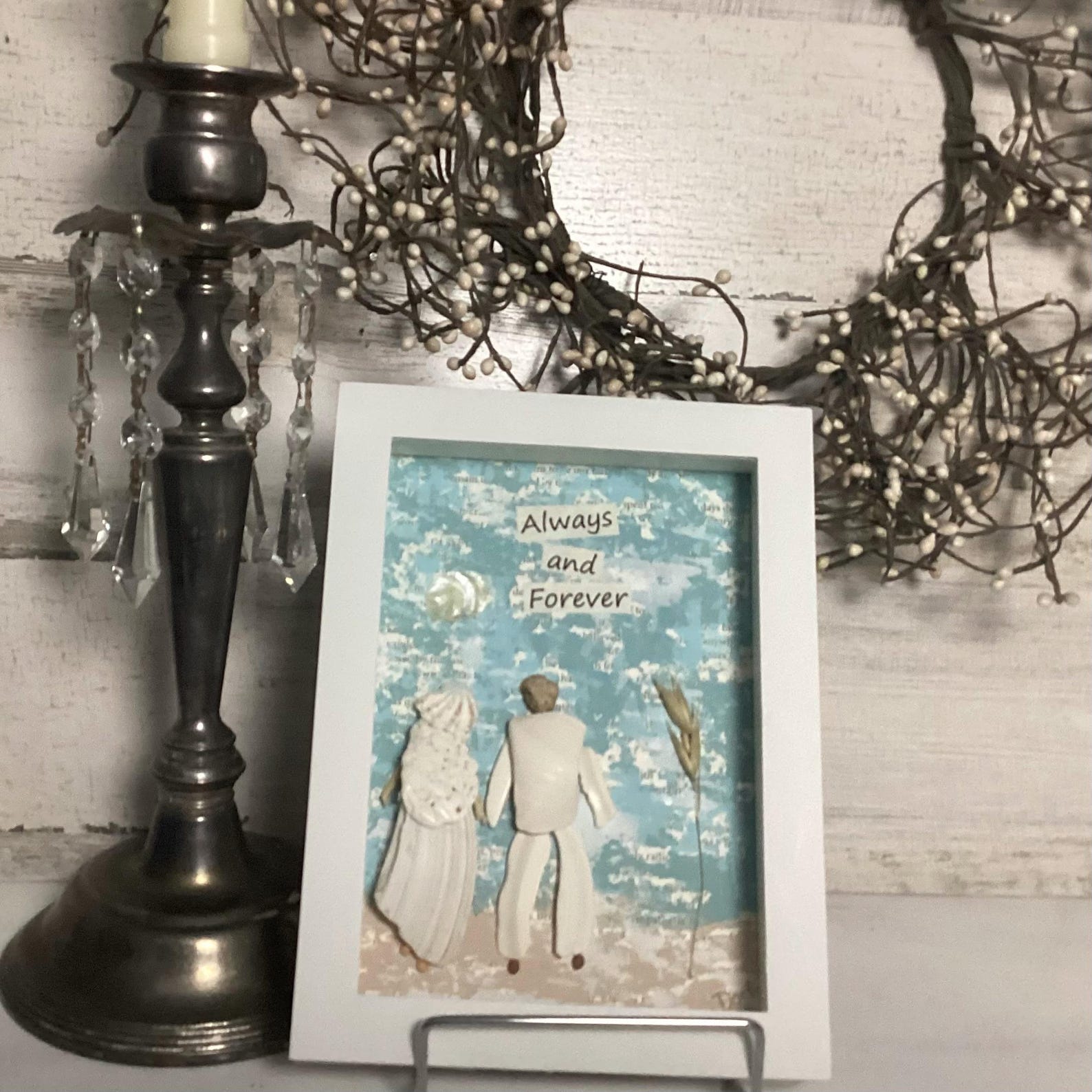 Sea Shell Art Shadowbox. Shell People Walking. Beach Inspired Wall ...