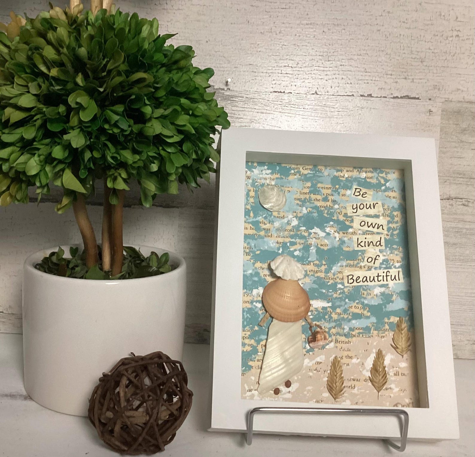 Sea Shell Art Shadowbox. Shell People. Beach Inspired Wall Hanging With ...