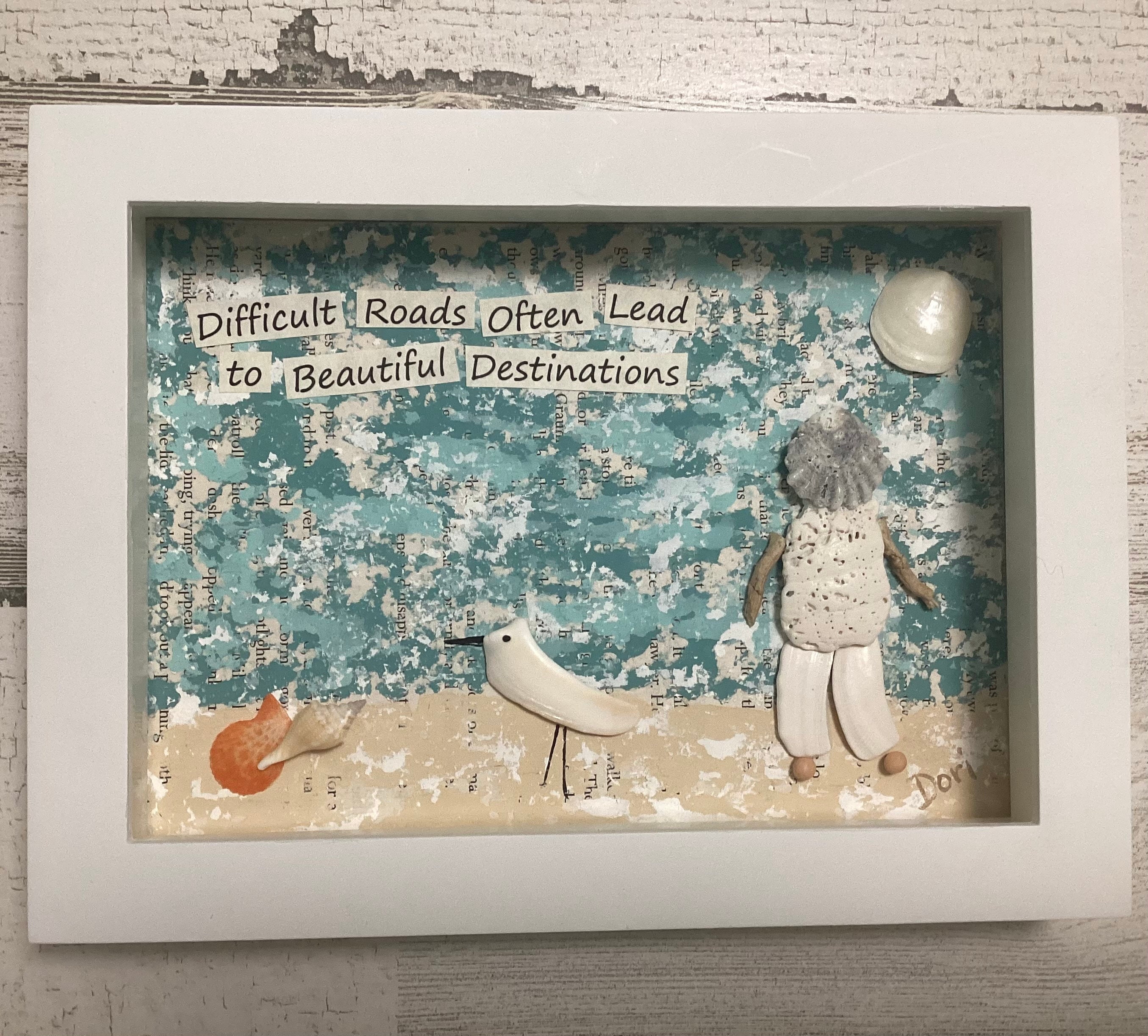 Sea Shell Art Shadowbox. Shell People. Beach Inspired Wall Hanging With ...