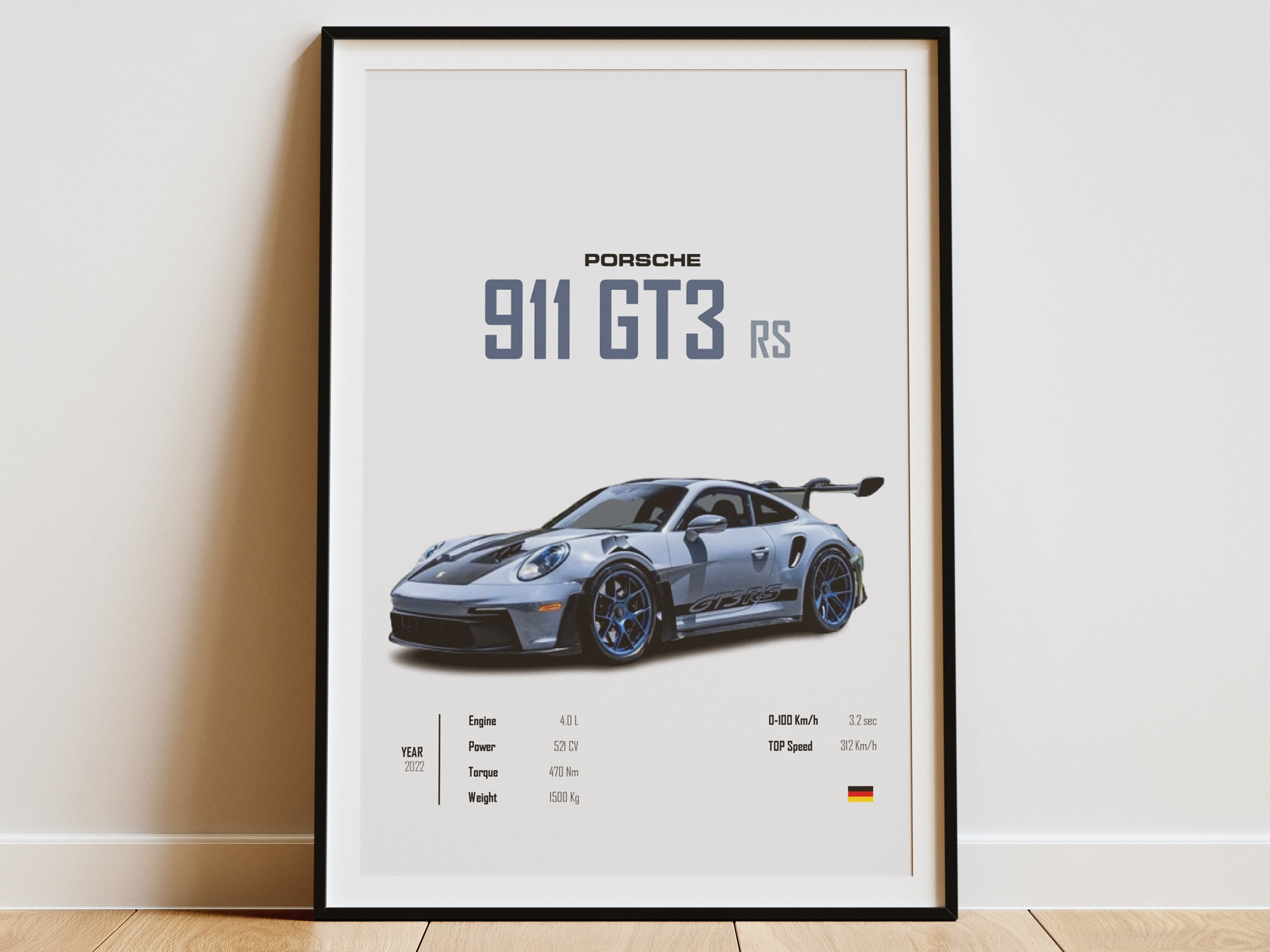 Porsche 911 GT3 RS Poster, Porsche 992 GT3 RS Print, Car Print, Car ...