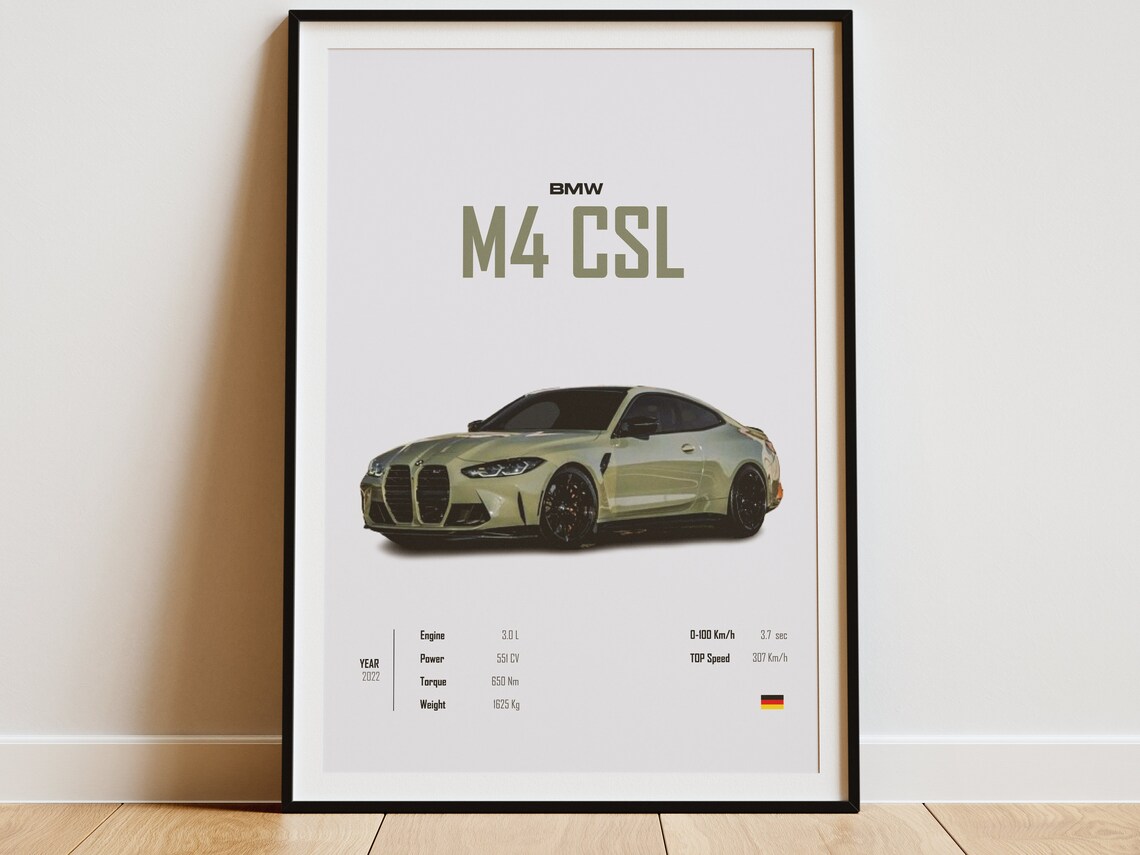 BMW M4 Csl Poster - M4 CSL Prints - BMW Posters - Car Prints - Car Wall ...