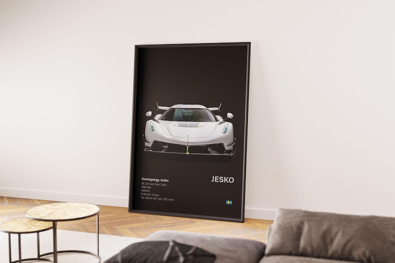 Koenigsegg Jesko Poster, Jesko Print, Car Print, Car Wall Art, Car ...