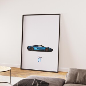 Ford GT Poster GT Prints Ford Posters Car Prints Car Wall Art Car ...