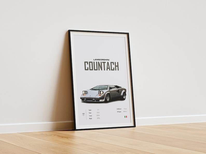 Lamborghini Countach Poster - Countach Print - Car Print - Car Wall Art ...