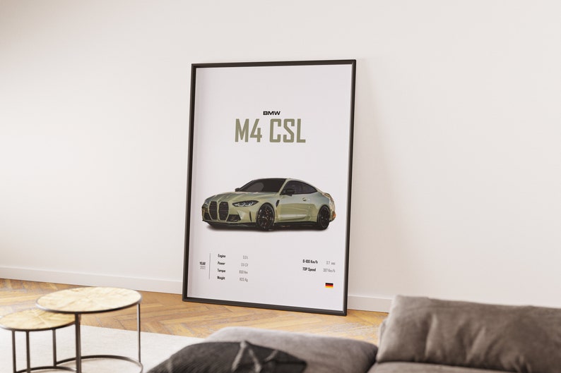 BMW M4 Csl Poster - M4 CSL Prints - BMW Posters - Car Prints - Car Wall ...