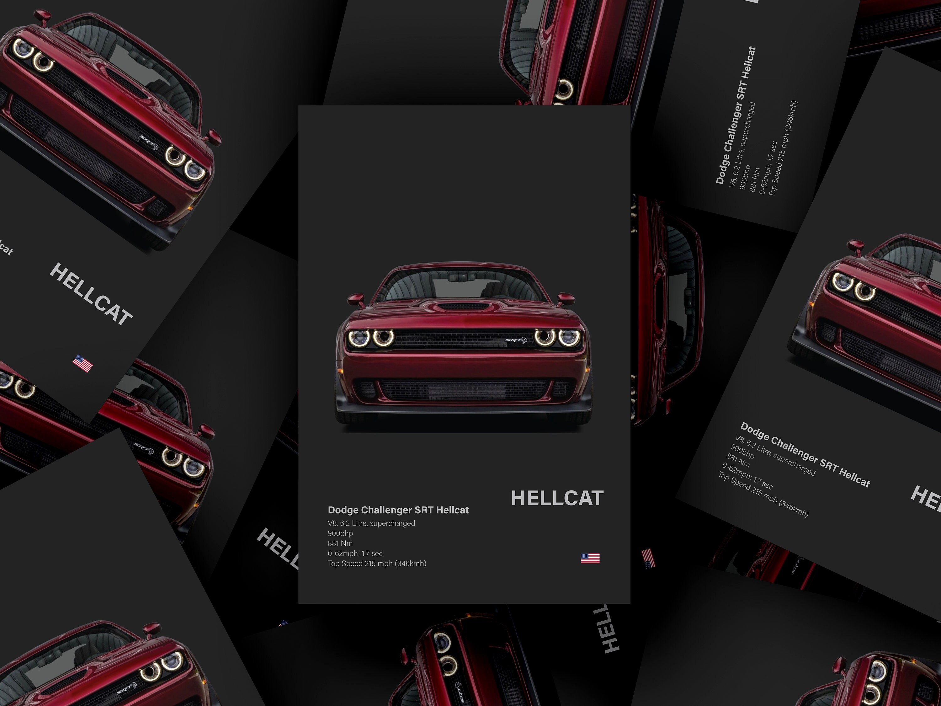 Dodge Challenger SRT Hellcat Poster - Hellcat Prints - Dodge Posters ...