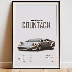 Lamborghini Countach Poster - Countach Print - Car Print - Car Wall Art ...