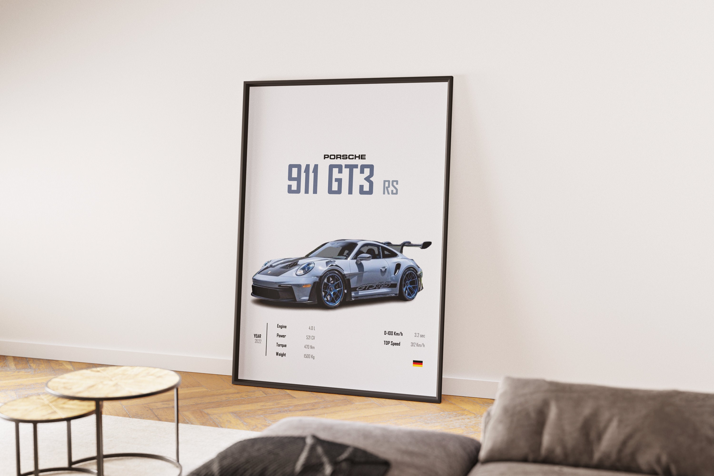Porsche 911 GT3 RS Poster, Porsche 992 GT3 RS Print, Car Print, Car ...