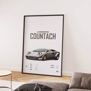 Lamborghini Countach Poster - Countach Print - Car Print - Car Wall Art ...