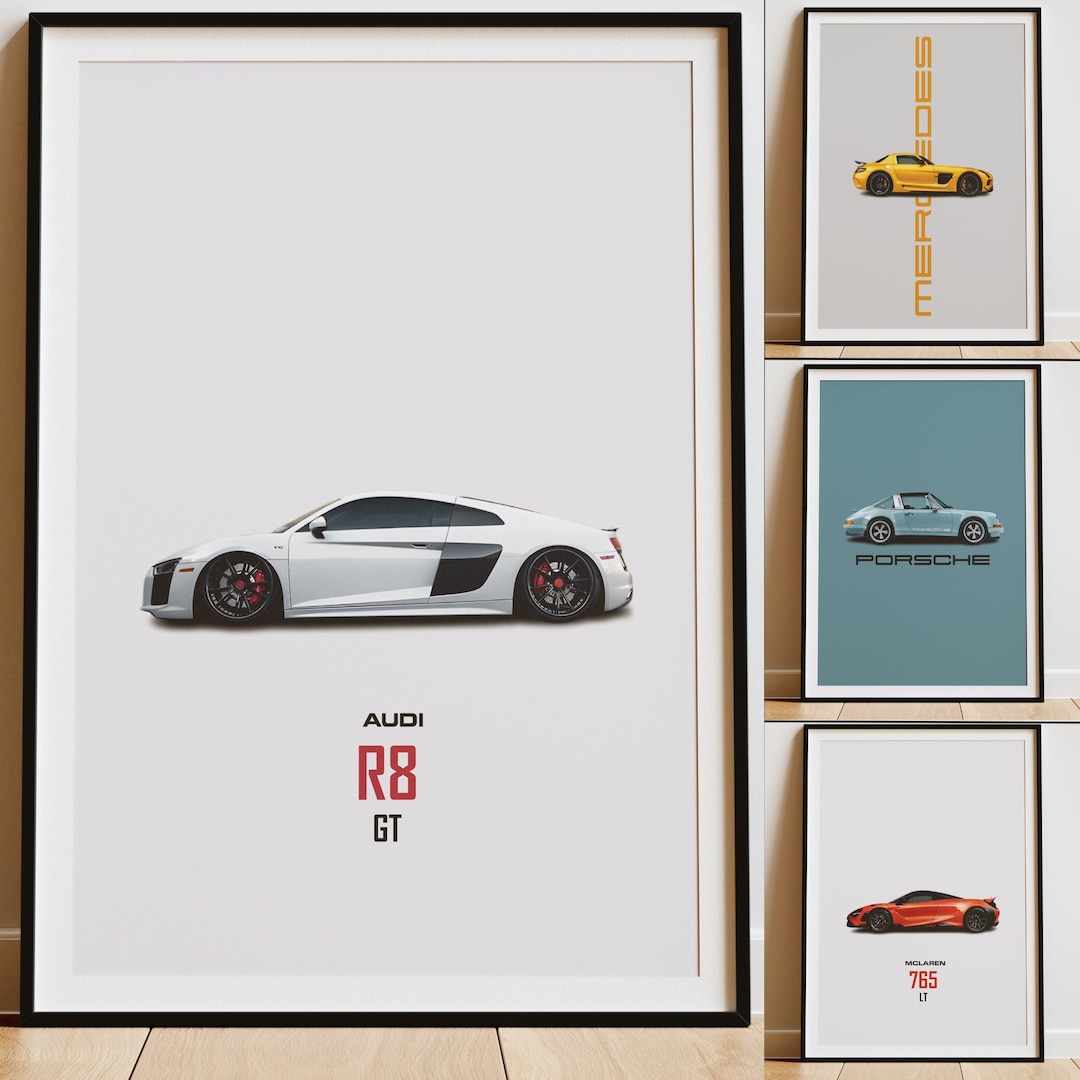 Audi R8 Poster R8 Prints Audi Posters Car Prints Car Wall Art Car ...