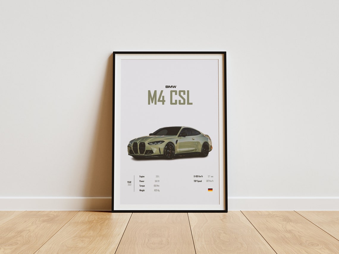 BMW M4 Csl Poster - M4 CSL Prints - BMW Posters - Car Prints - Car Wall ...